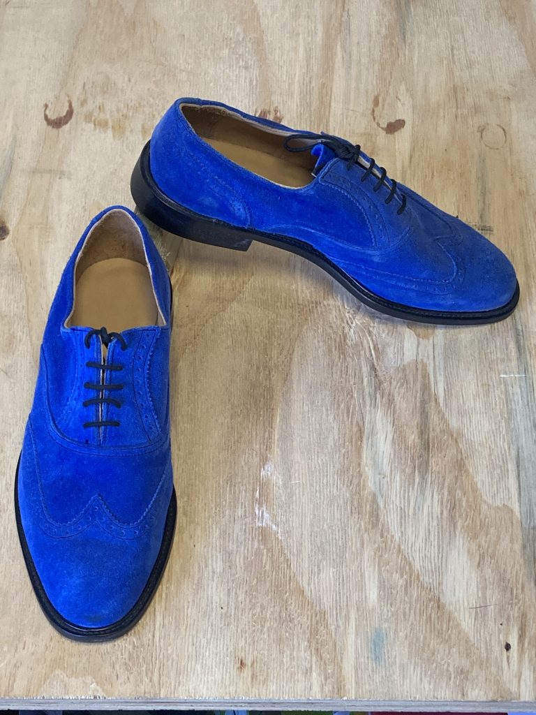 A Brogue – Blue Suede – Leather Sole – Colin Johnson Shoes